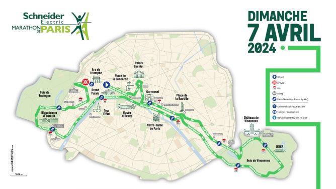 Paris Marathon 2025. Paris marathon 2025 route. Marathon elevation.